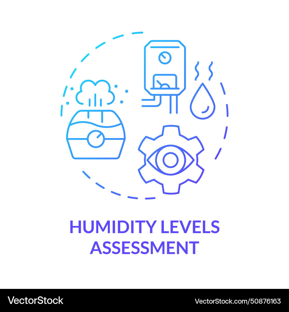 Humidity levels assessment blue gradient concept Vector Image