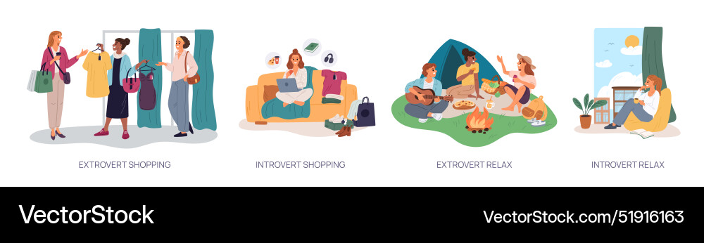 Introverted and extroverted people psychological Vector Image