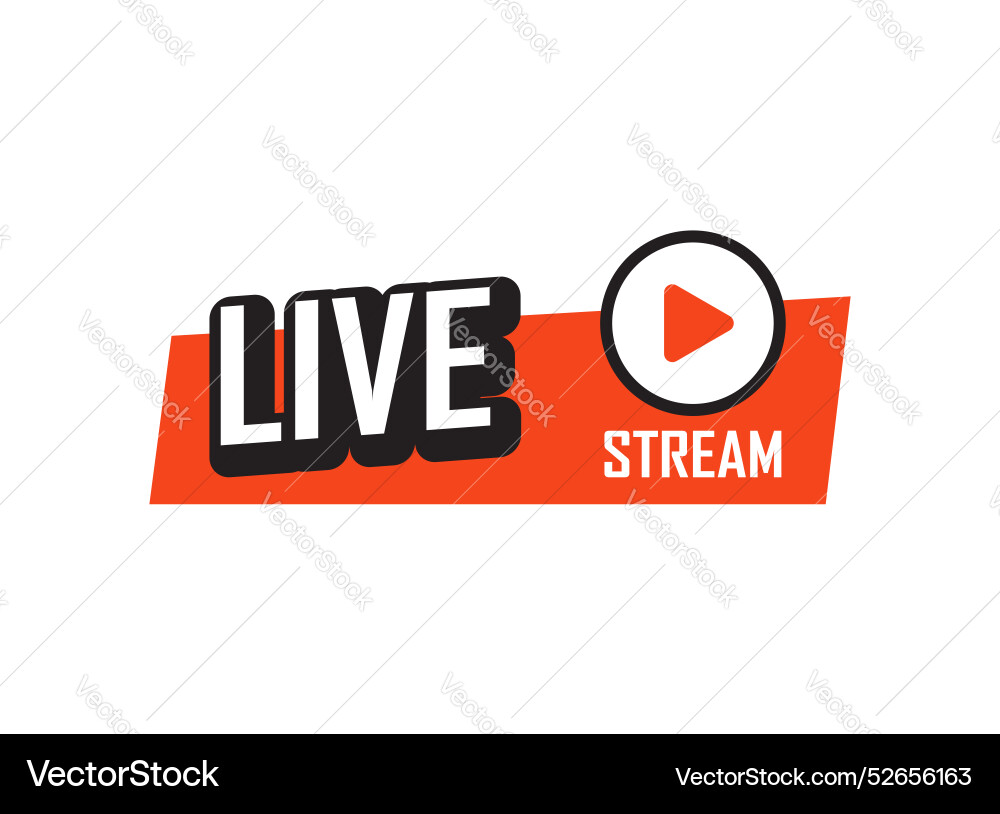 Live stream button icon in flat style webinar Vector Image