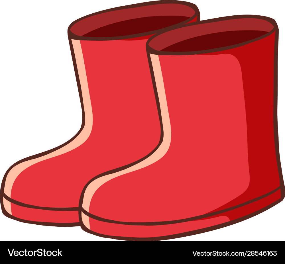 Pair red boots on white background Royalty Free Vector Image