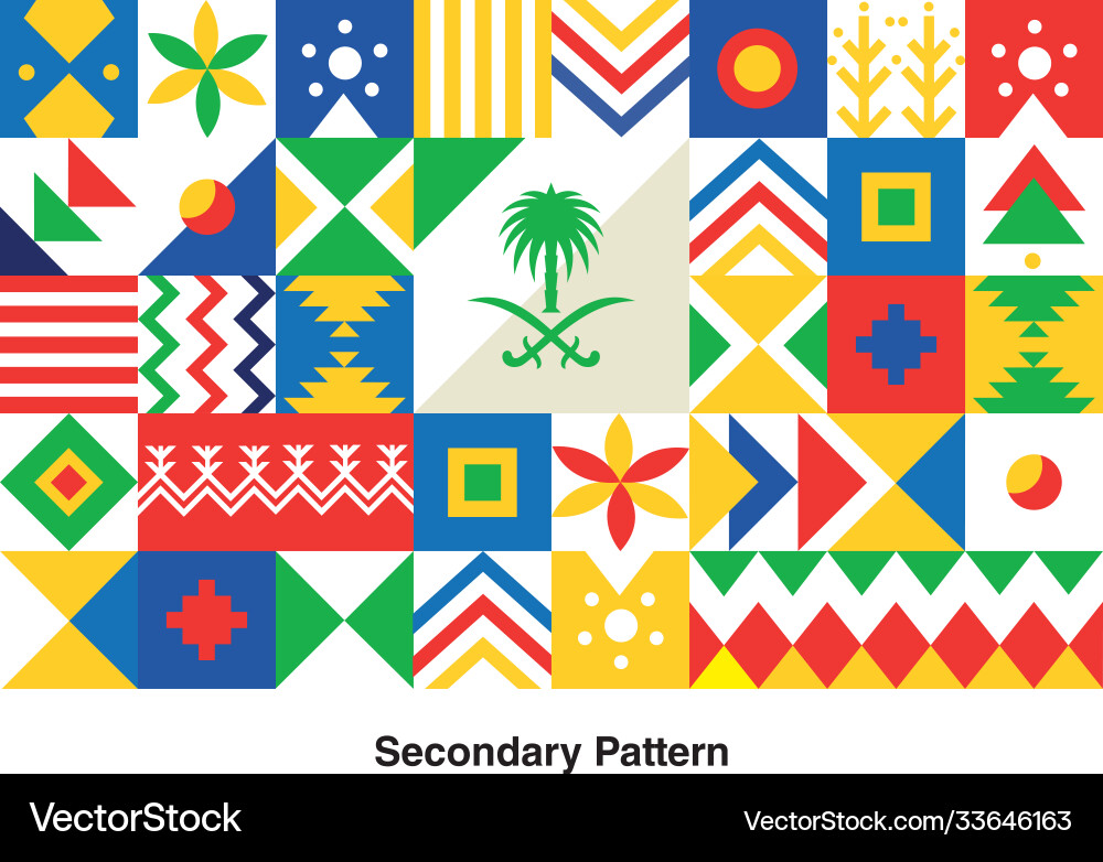 Saudi arabian traditional colors pattern Vector Image