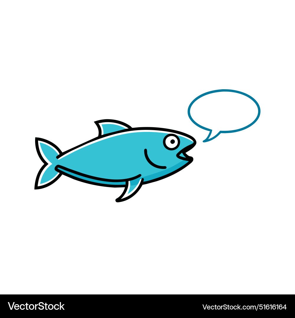 Bladefin basslet fish speaks icon Royalty Free Vector Image