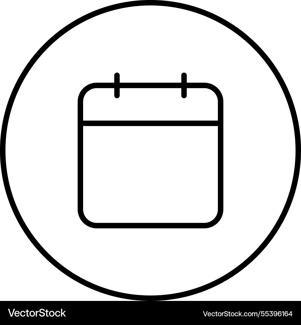 Calendar in circle Royalty Free Vector Image - VectorStock