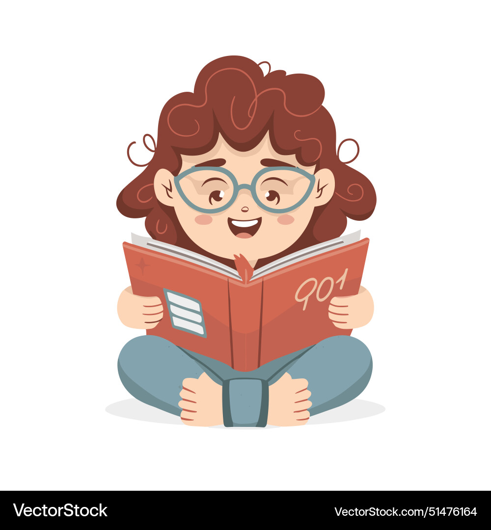 Children reading book concept Royalty Free Vector Image