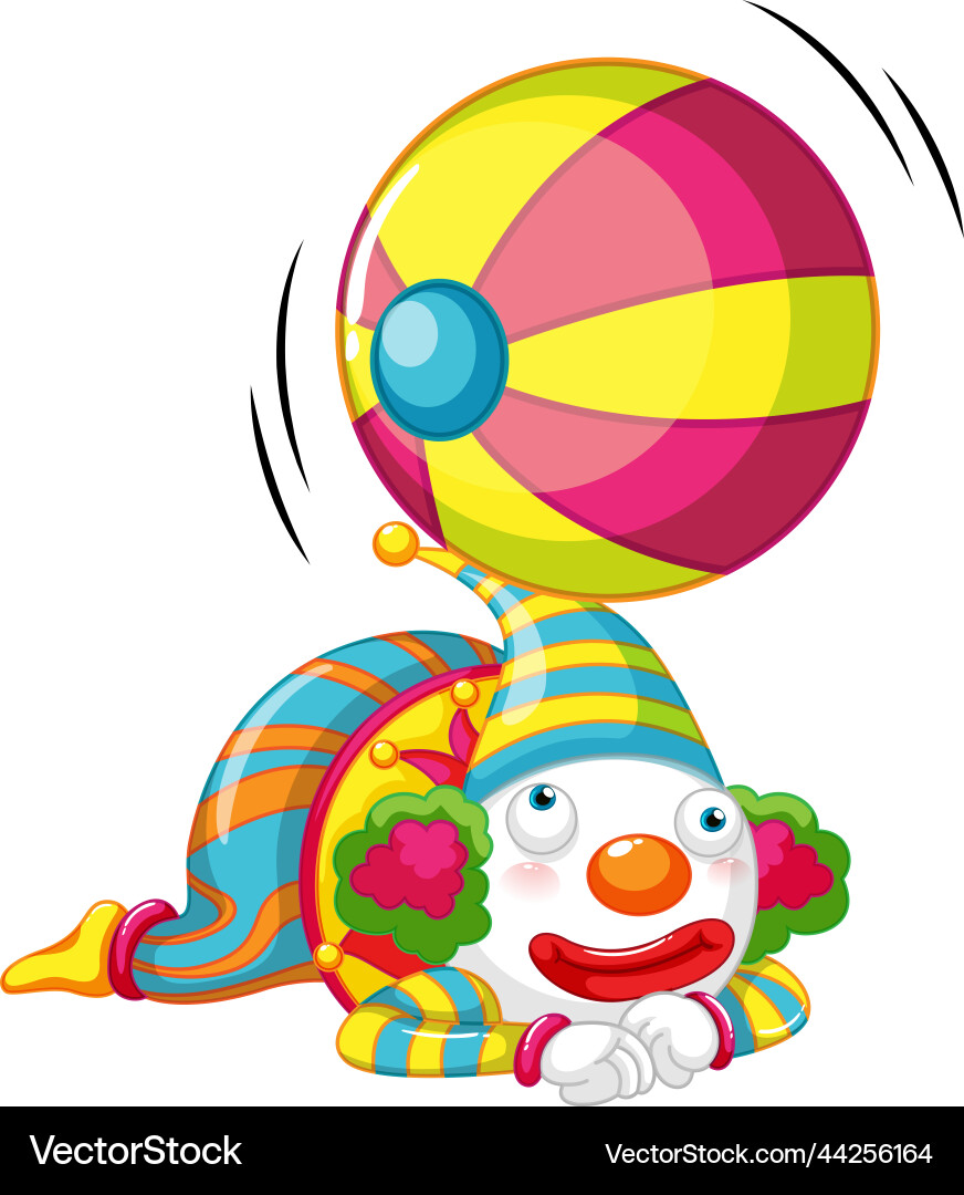Clown cartoon character isolated Royalty Free Vector Image
