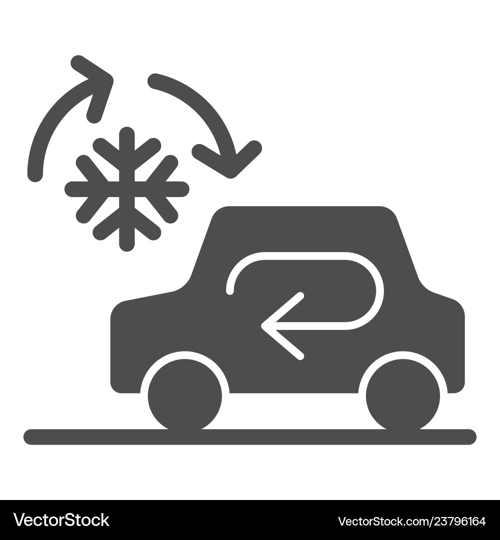 Cooling car system solid icon auto air Royalty Free Vector