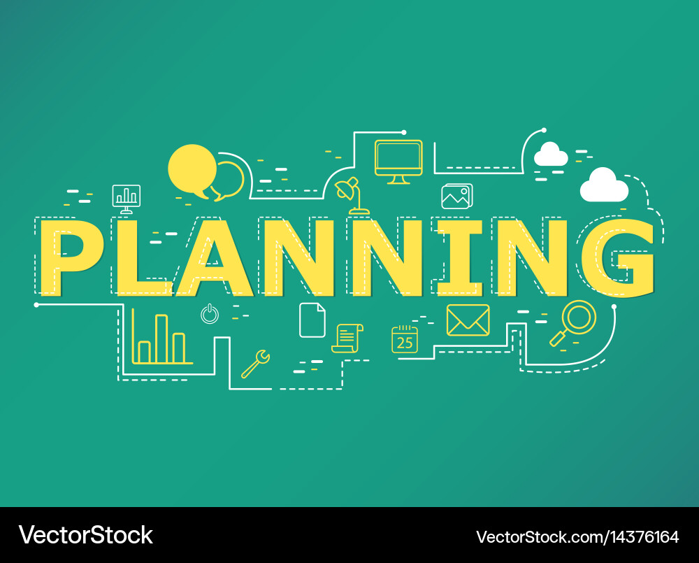 Creative of planing word lettering typography Vector Image