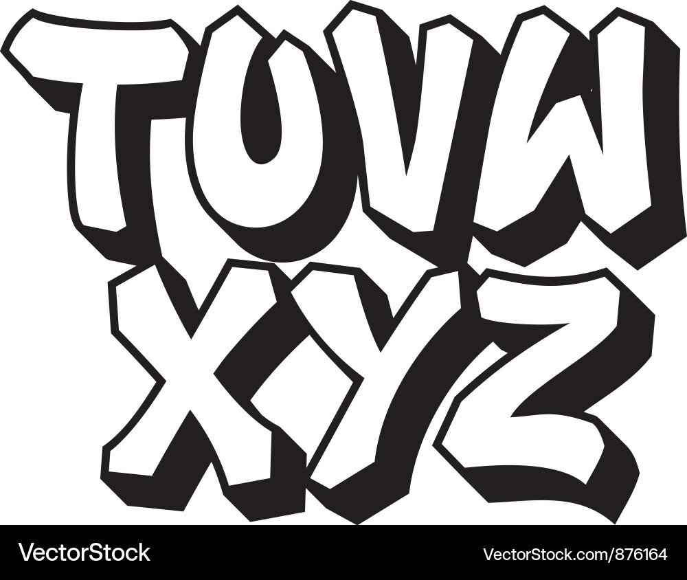 Graffiti font part 3 Royalty Free Vector Image