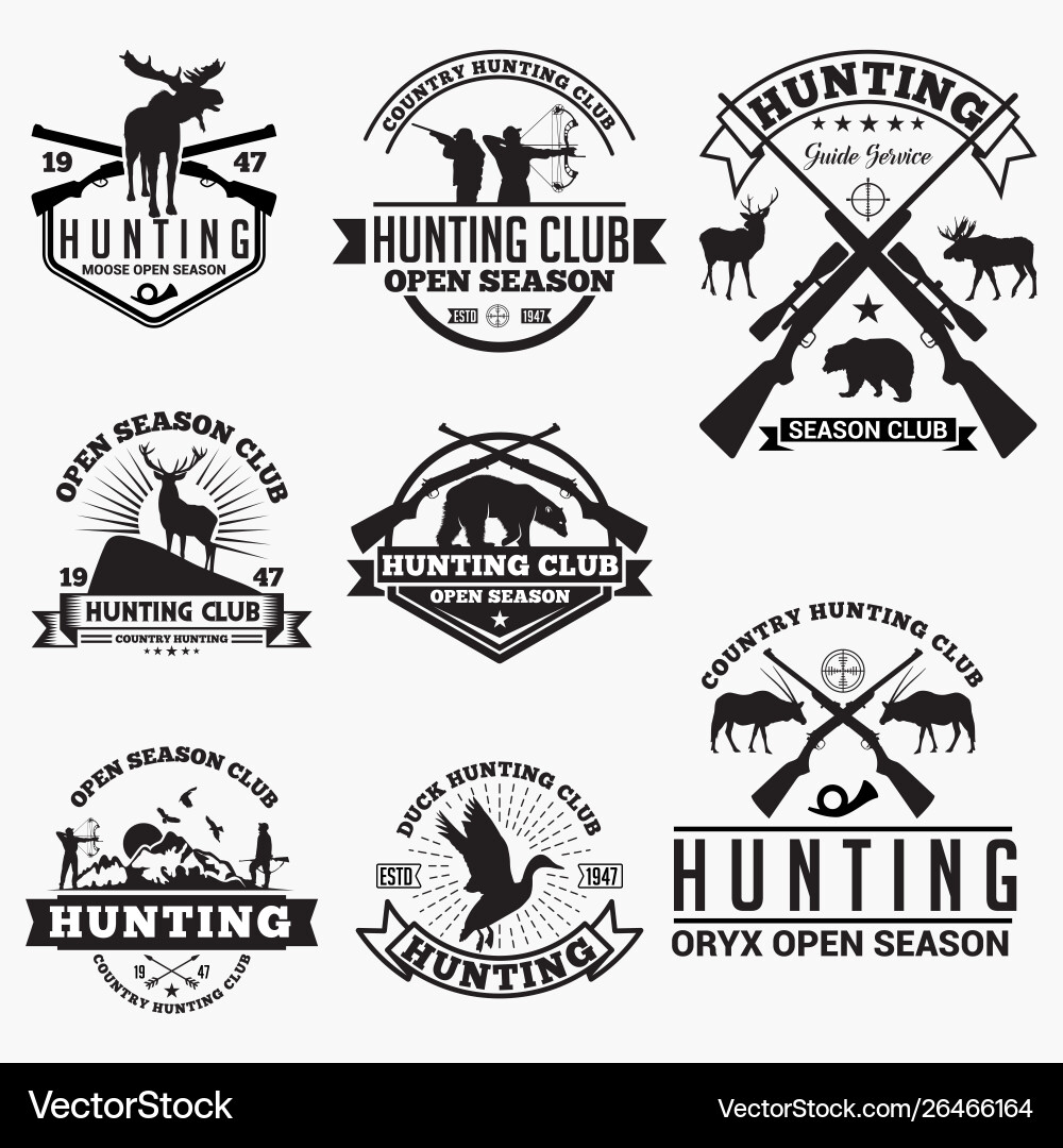 Hunt 1 logo badge Royalty Free Vector Image - VectorStock