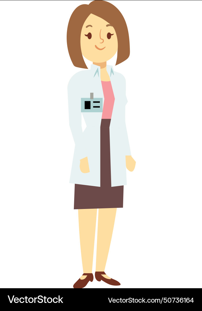Laboratory worker character smiling woman Vector Image