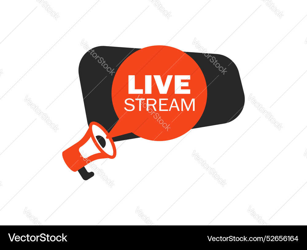 Live stream button icon in flat style webinar Vector Image