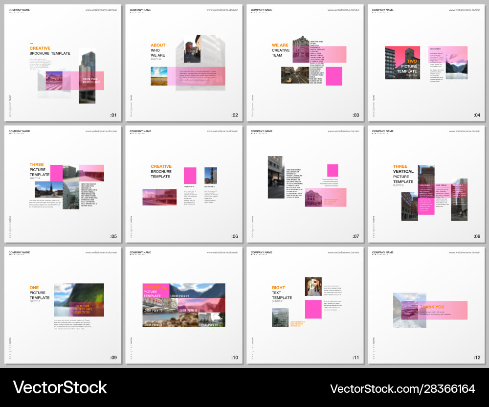 Minimal brochure templates with pink color Vector Image