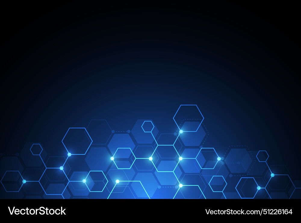 Molecule Structure Abstract Tech Background Vector Image