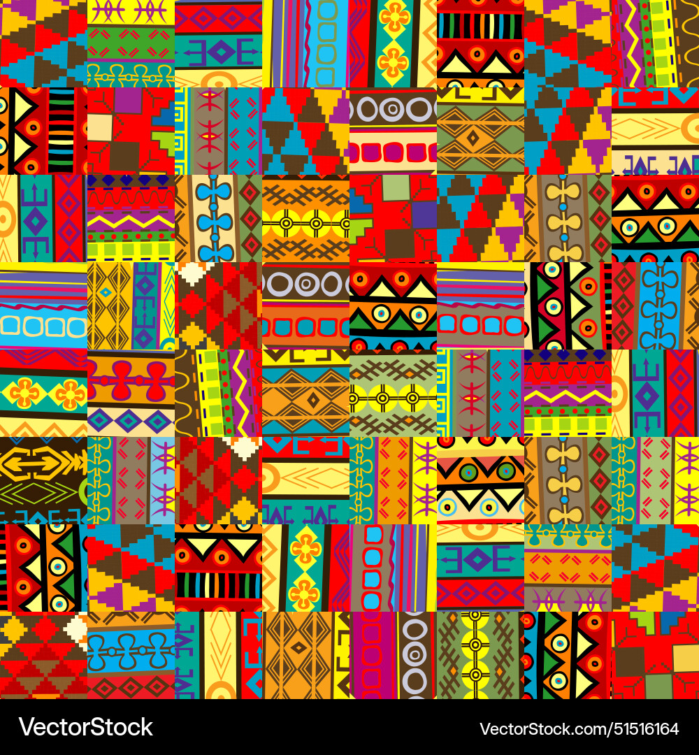 Patches with different colorful patterns Vector Image