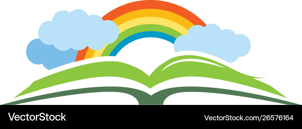Rainbow book Royalty Free Vector Image - VectorStock