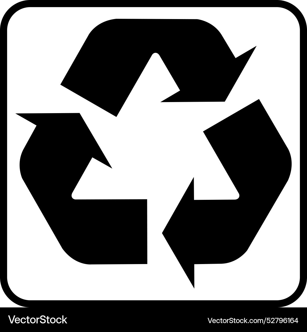 Recycling black sign green symbol Royalty Free Vector Image
