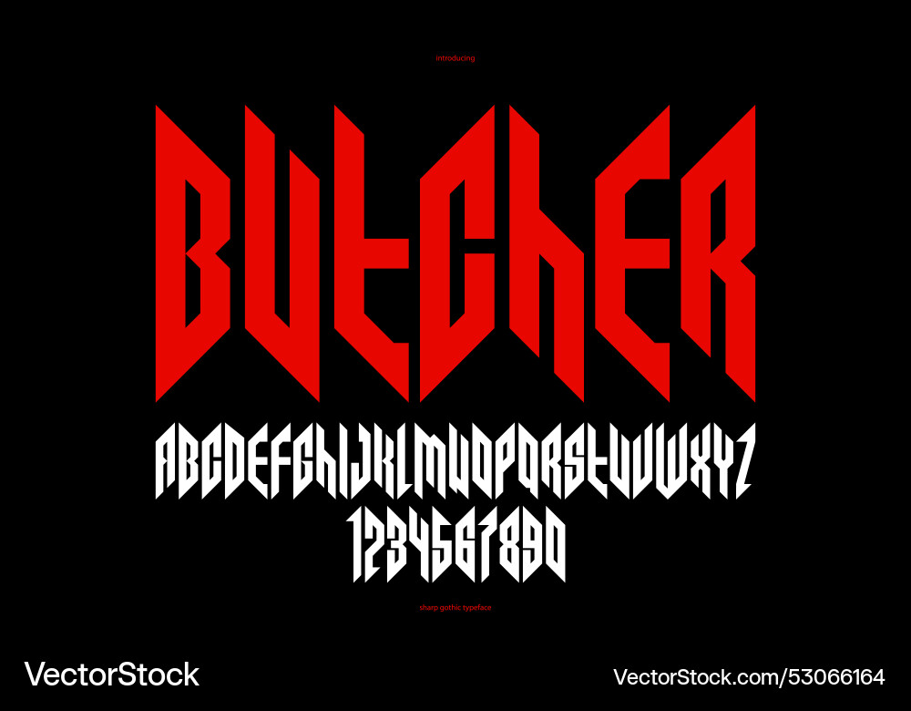 Sharp and bold display condensed font for logos Vector Image