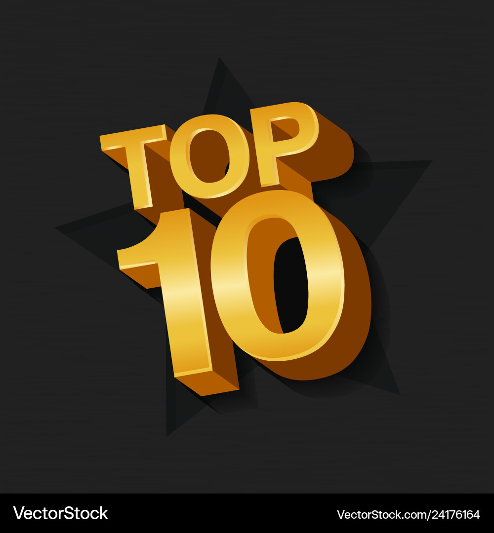 Top ten golden words Royalty Free Vector Image