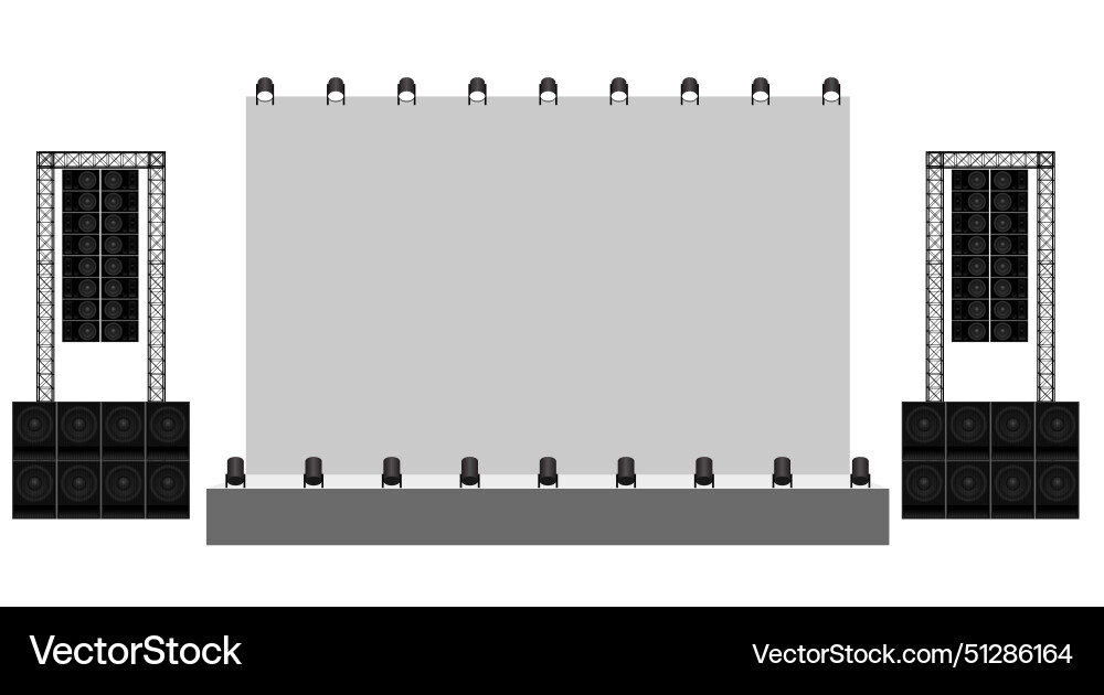 White stage and speaker with spotlight on the trus