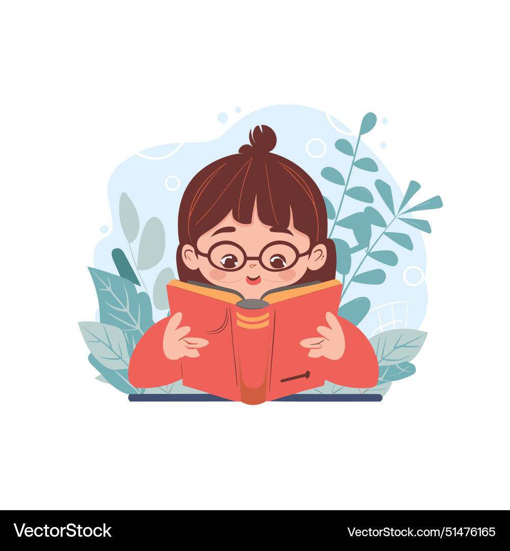 Children reading book concept Royalty Free Vector Image