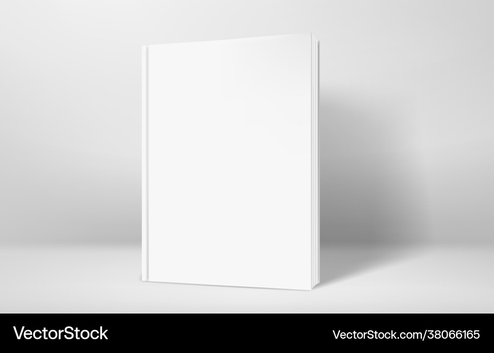 Closed book with hardcover in bright interior Vector Image