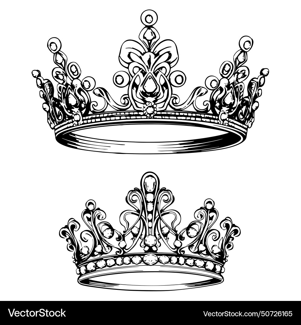 Crown sketch king royal symbol Royalty Free Vector Image