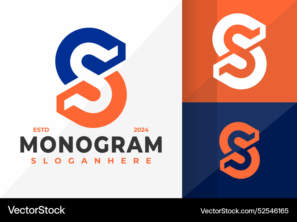 Elegant letter s monogram logo design symbol Vector Image