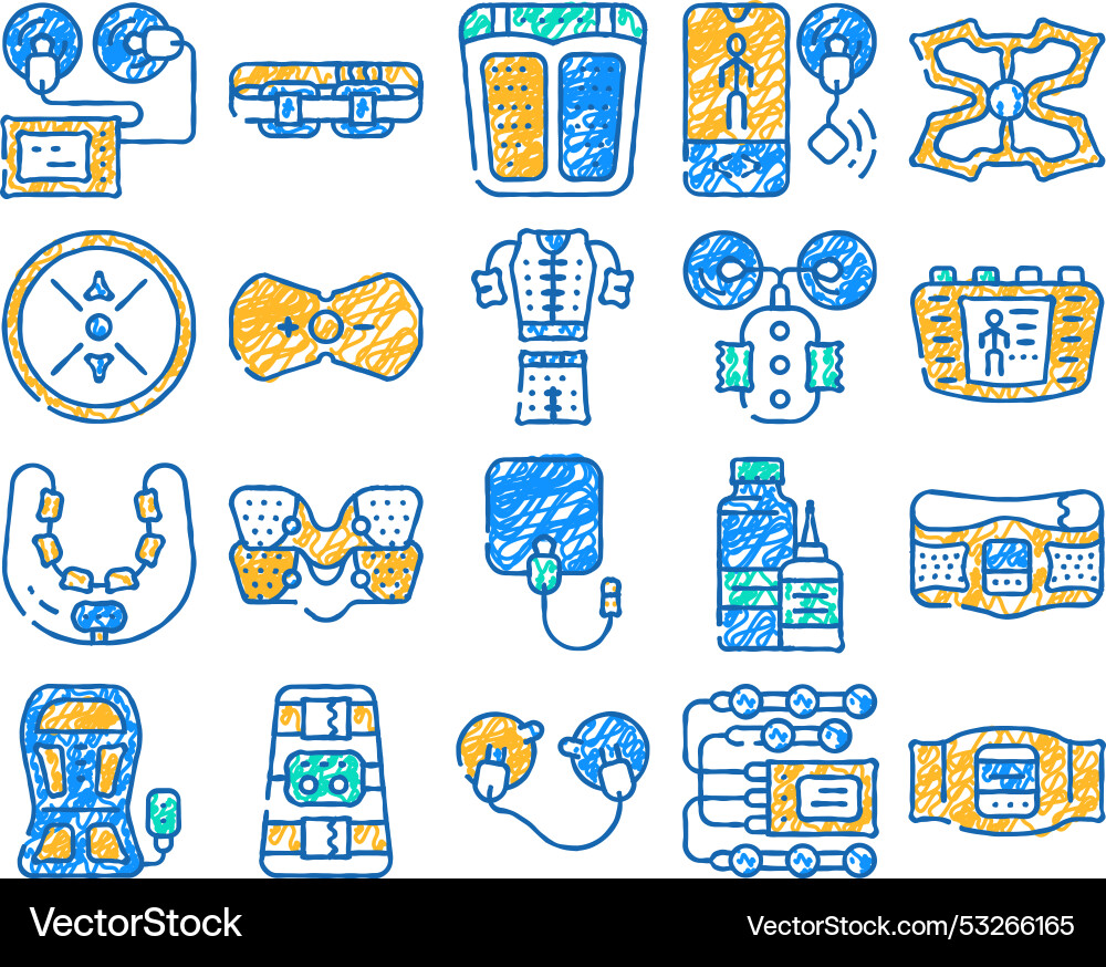 Ems training device icon hand drawn Royalty Free Vector