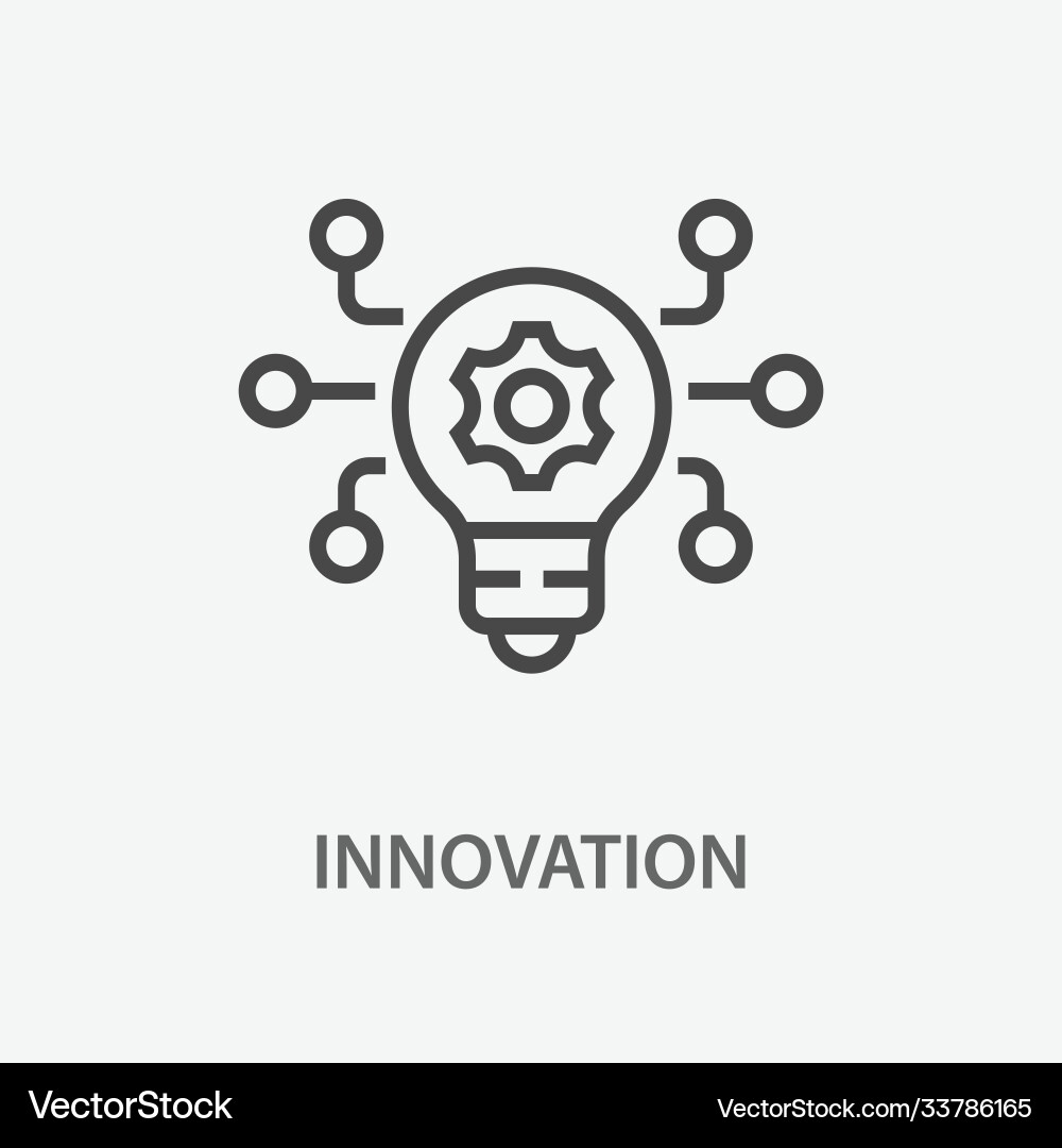 Innovation line icon on white background Vector Image