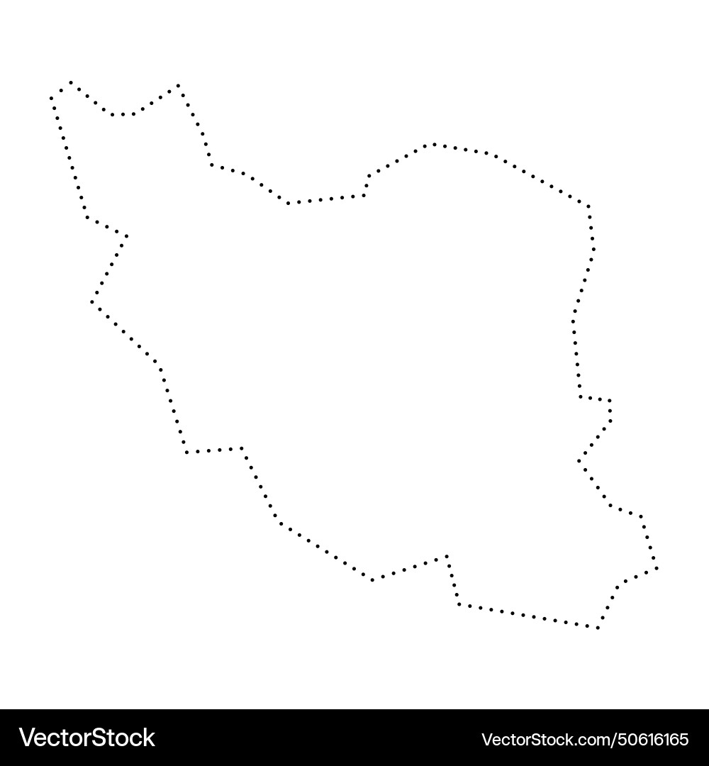 Iran dotted outline map Royalty Free Vector Image