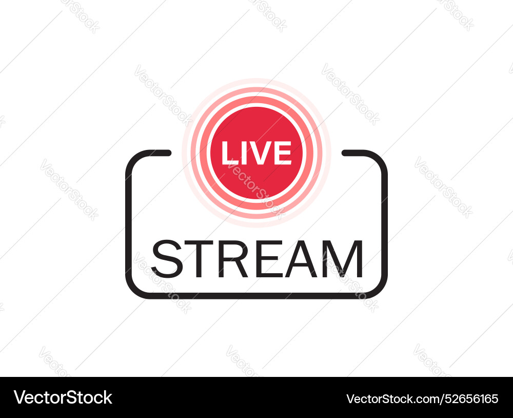 Live stream button icon in flat style webinar Vector Image