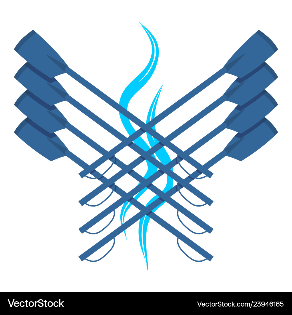 Logo for rowing club in blue Royalty Free Vector Image