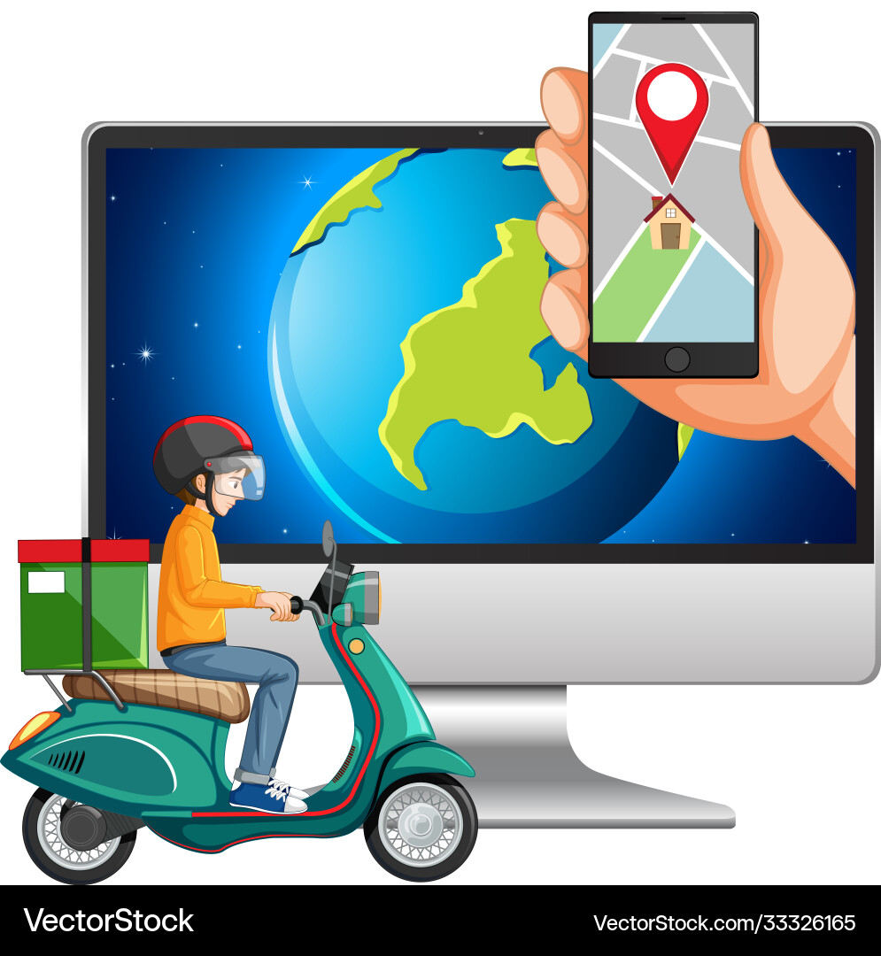 Map and location on electronic devices Royalty Free Vector