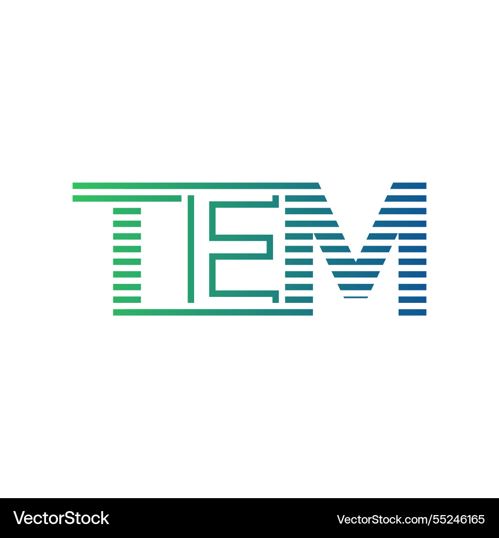 Modern tem logo design letter minimalist Vector Image