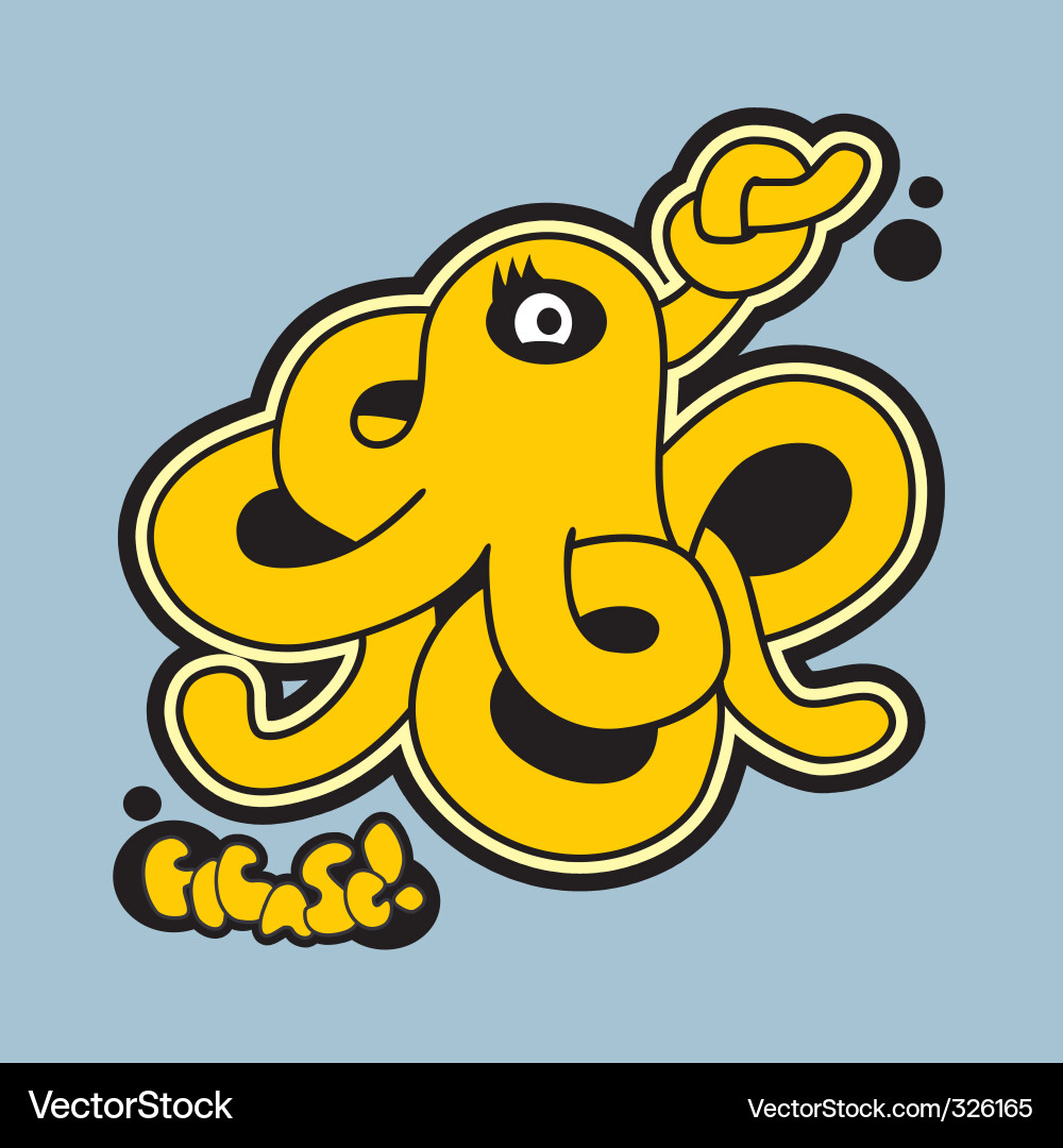 Octopus Tag Art Royalty Free Vector Image - VectorStock