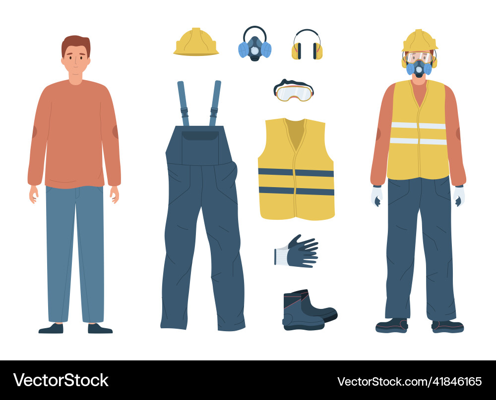 Personal protective equipment set Royalty Free Vector Image