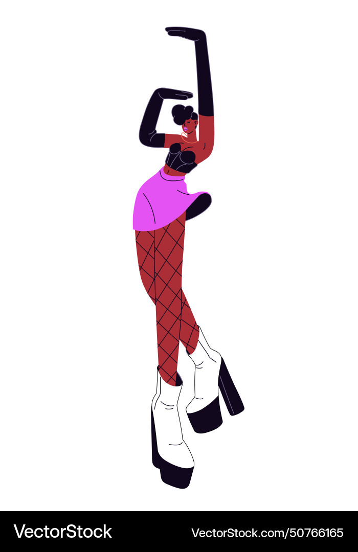 Professional vogue dancer moves hands to music Vector Image