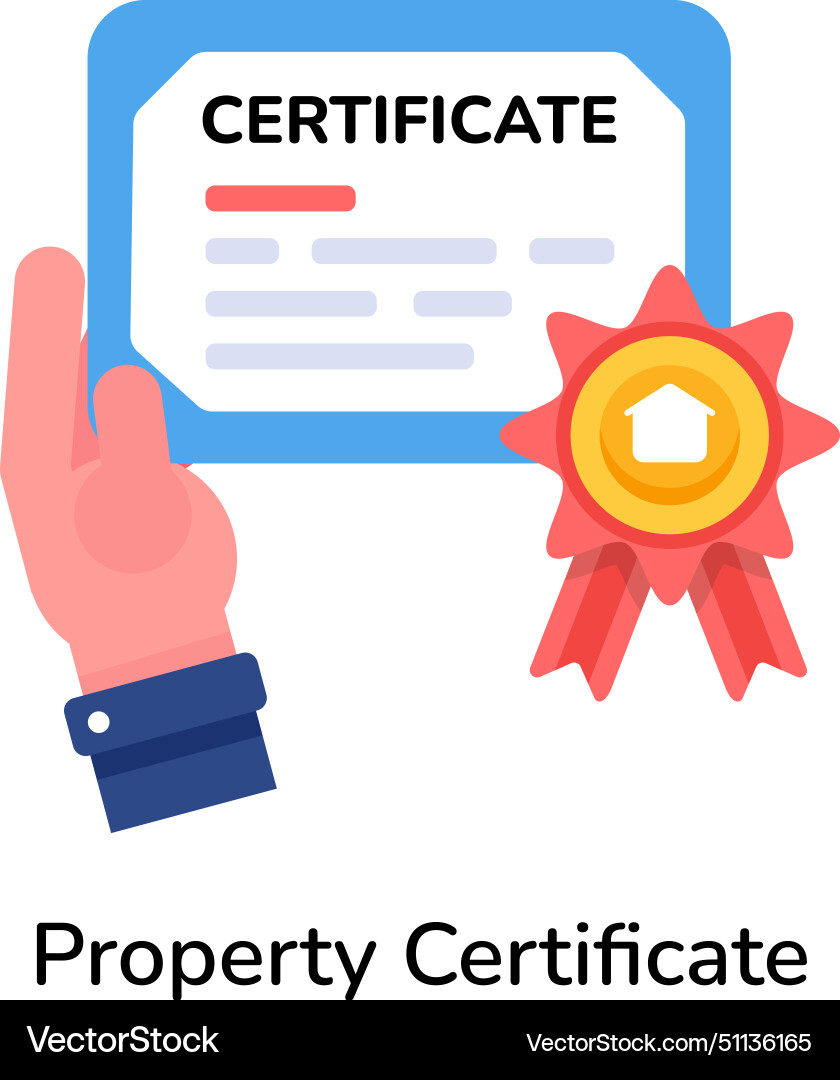 Property certificate Royalty Free Vector Image