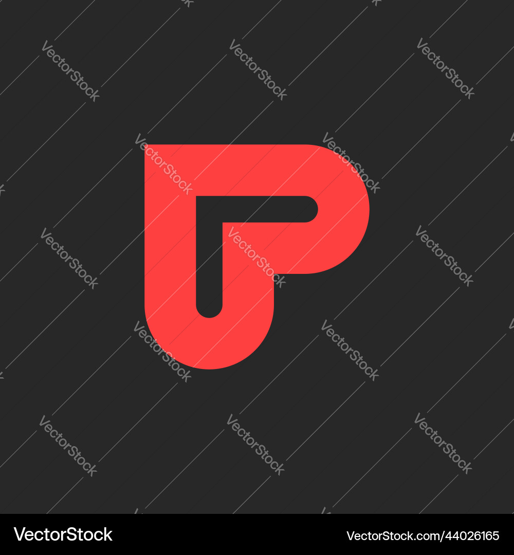 Red Heart P Monogram Logo Royalty Free Vector Image