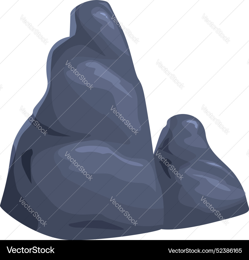Two big grey rocks forming a mountain range Vector Image