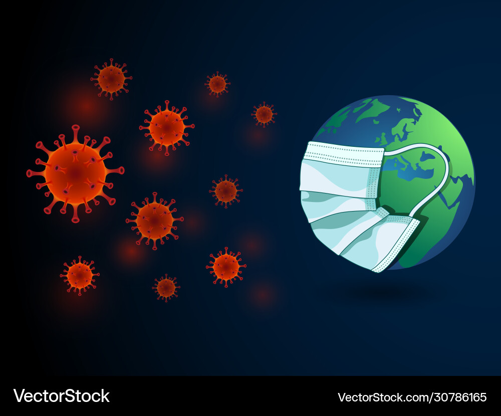 Virus around world Royalty Free Vector Image - VectorStock