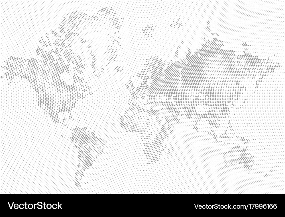 Abstract dotted map black and white halftone Vector Image