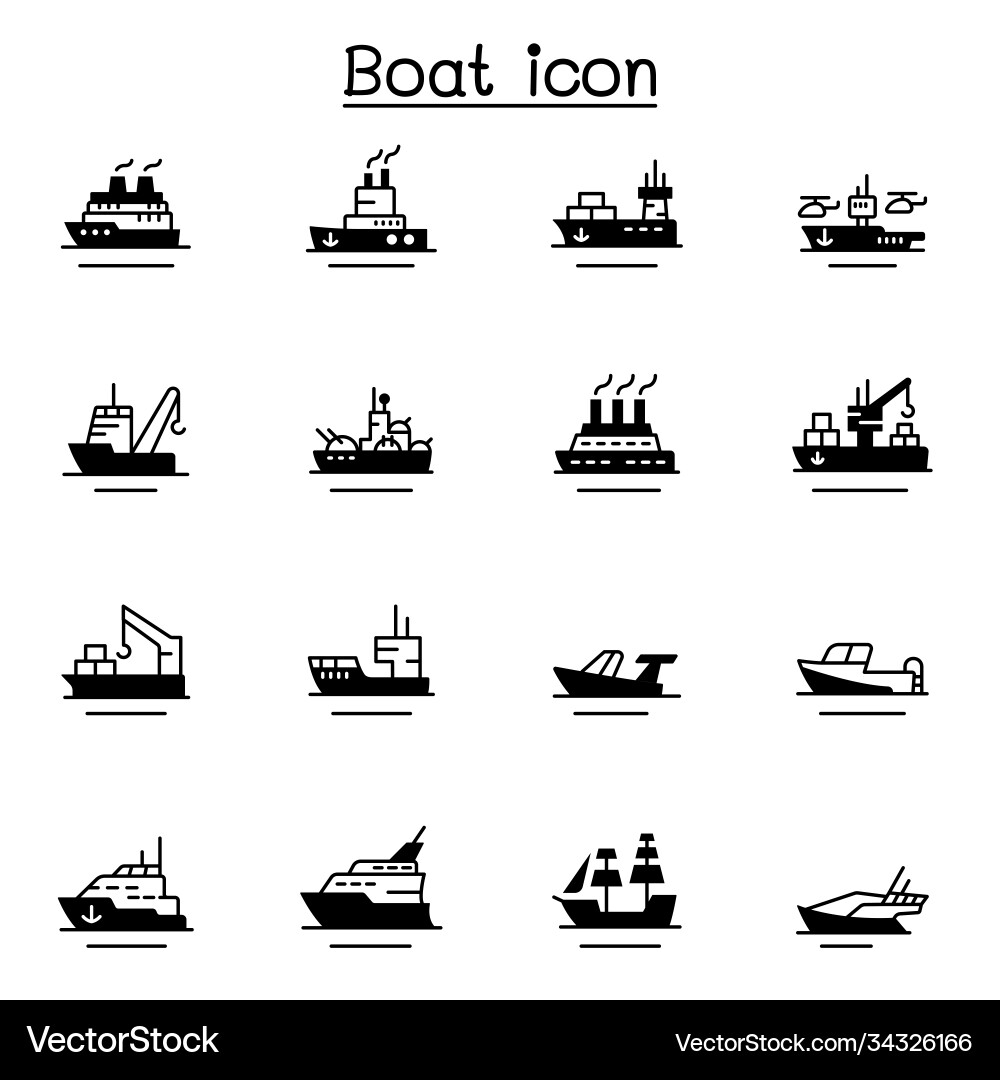 Boat ship icon set Royalty Free Vector Image - VectorStock