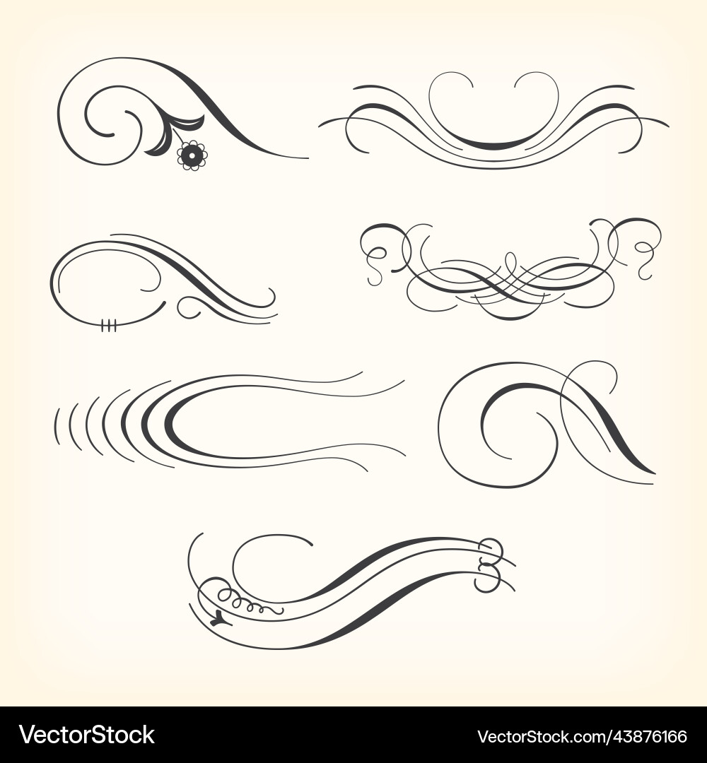 Calligraphic elements Royalty Free Vector Image