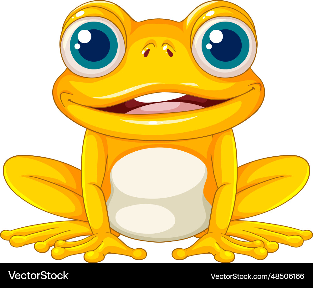Yellow Cartoon Frog Cute Frog Cartoon. Vector Illustration 9190565