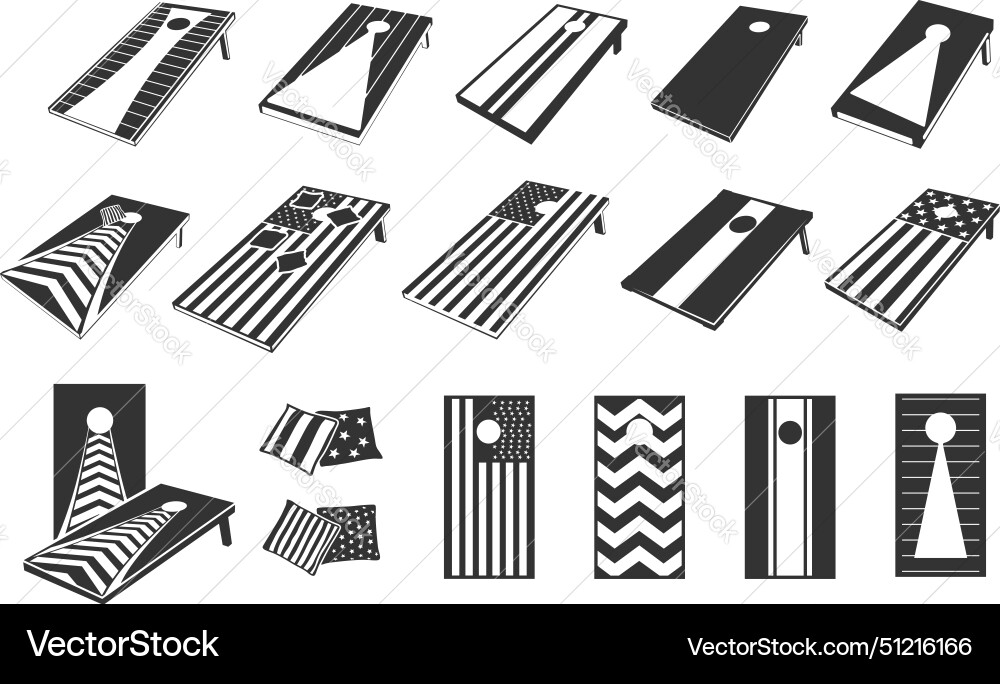 Cornhole boards silhouette svg Royalty Free Vector Image