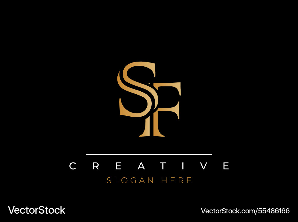 Creative sf luxury logo Royalty Free Vector Image