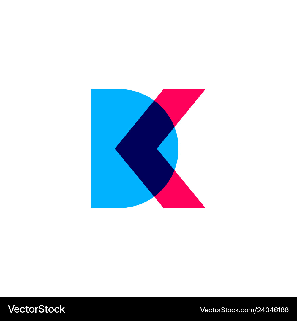 Dk letter logo in overlapping style Royalty Free Vector