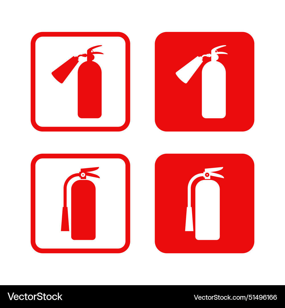 Fire extinguisher icons set Royalty Free Vector Image
