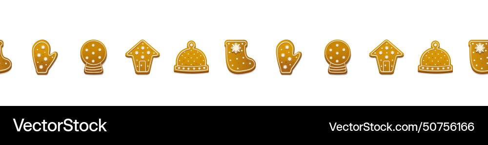 Horizontal seamless ornament of gingerbread Vector Image
